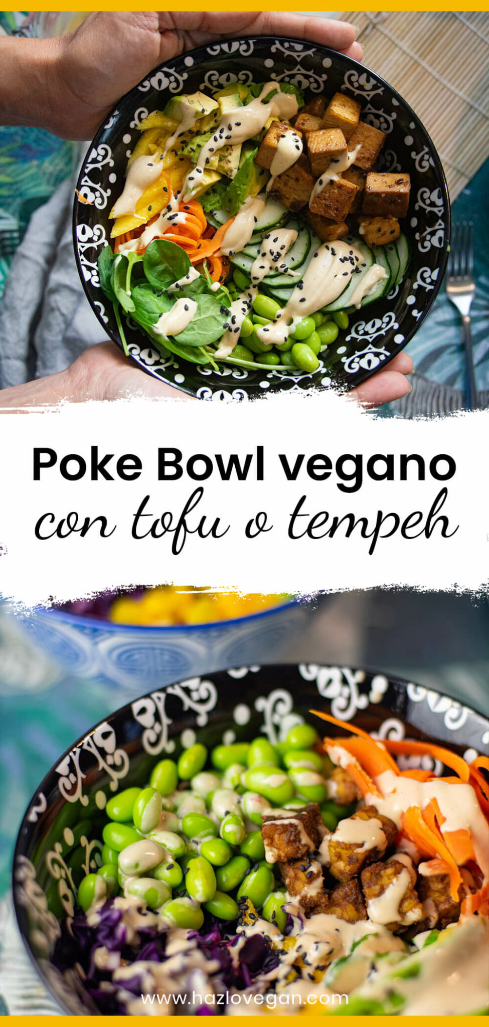 Poke bowl vegano con farro y tofu marinado | Hazlo Vegan